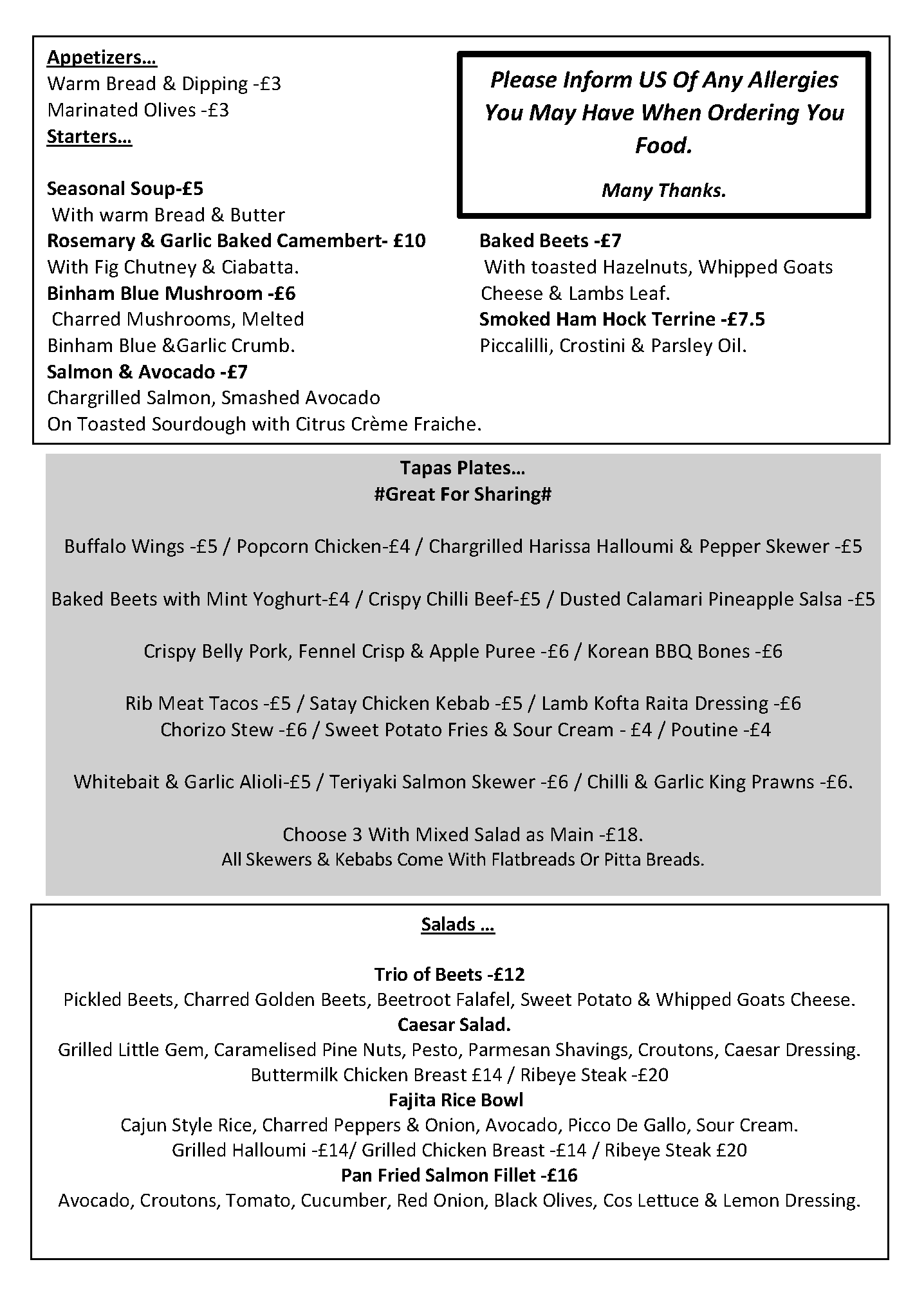 The Harnser Public House- Stalham Green - Norfolk - Food Page